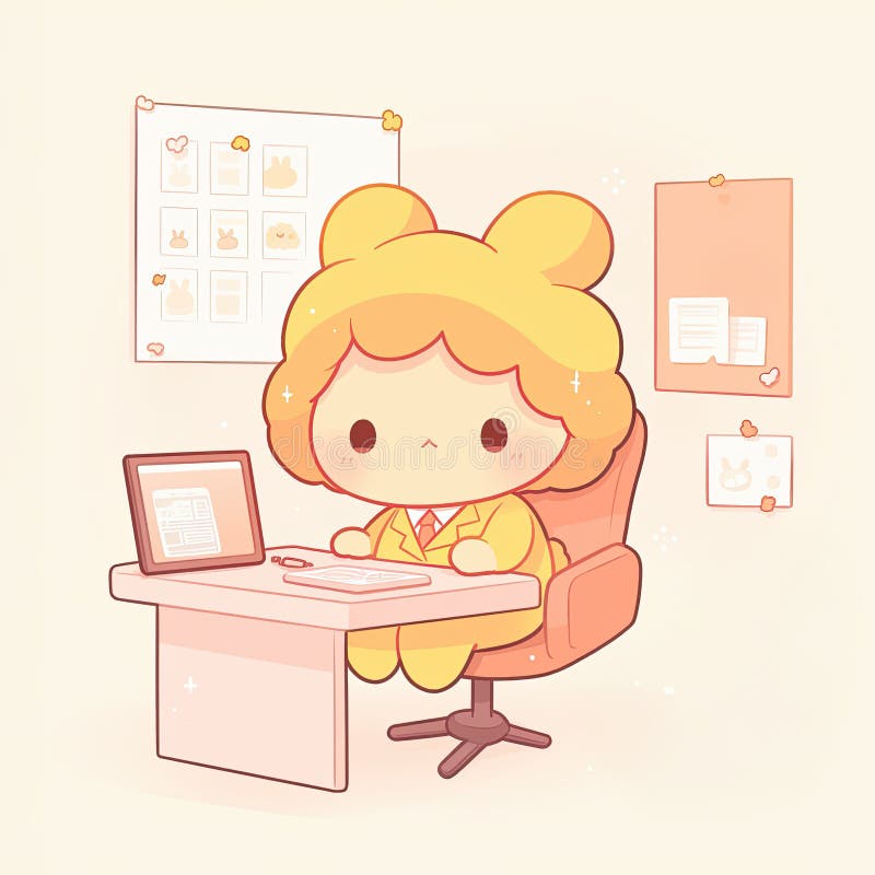 Cute Bunny Dressed As CEO Sitting Confidently at Desk in Office Stock ...