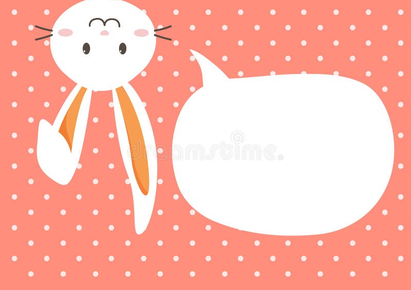 Cute Bunny Easter with Speechbubble. Stock Vector - Illustration of ...
