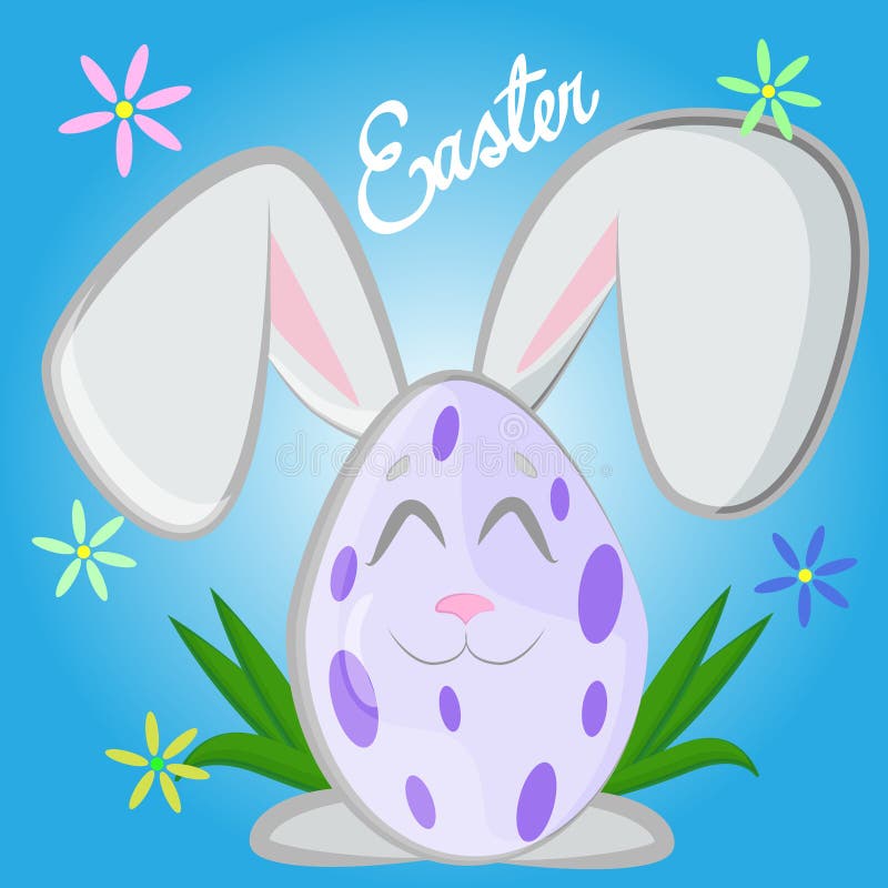 Cute Bunny Egg for Easter in Illustration and Vector Stock Vector ...