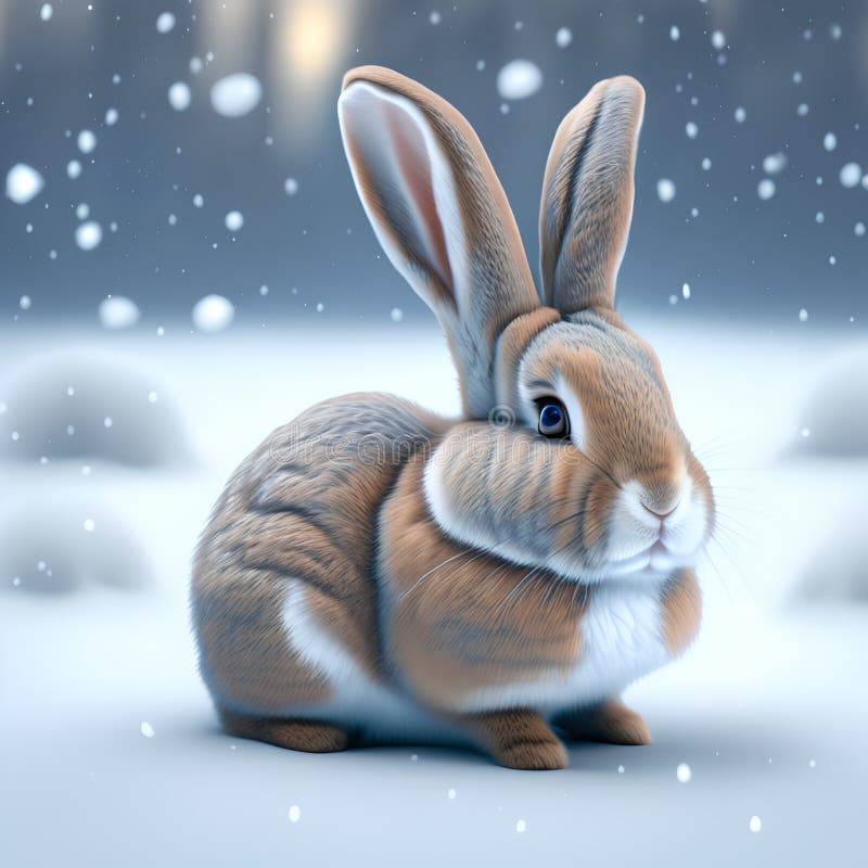 Cute Bunny, Generative AI Illustration Stock Illustration ...