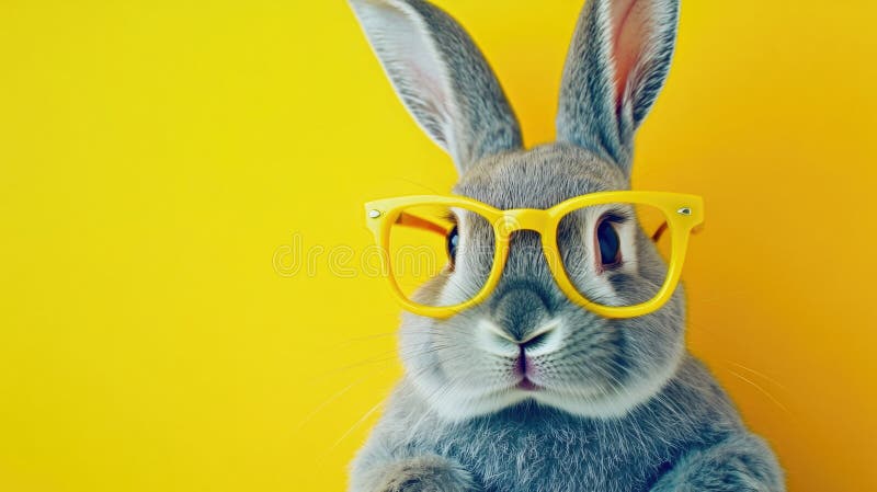 Cute Bunny with Glasses stock image. Image of generated - 362892651