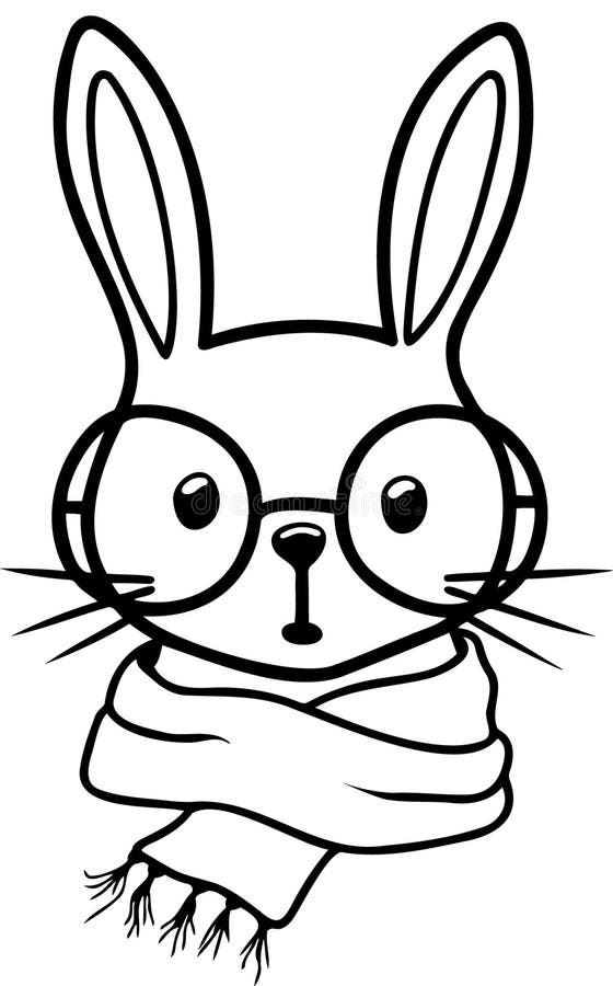 Cute Bunny with Glasses Vector Stock Vector - Illustration of ...