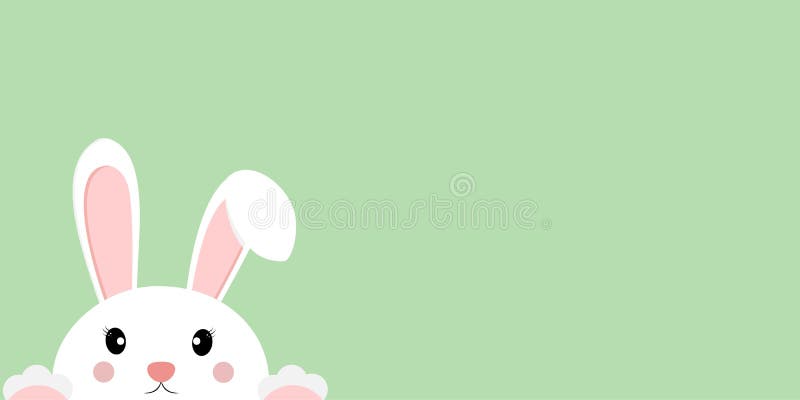 Cute Bunny on a Green Background. Easter Bunny Stock Vector ...