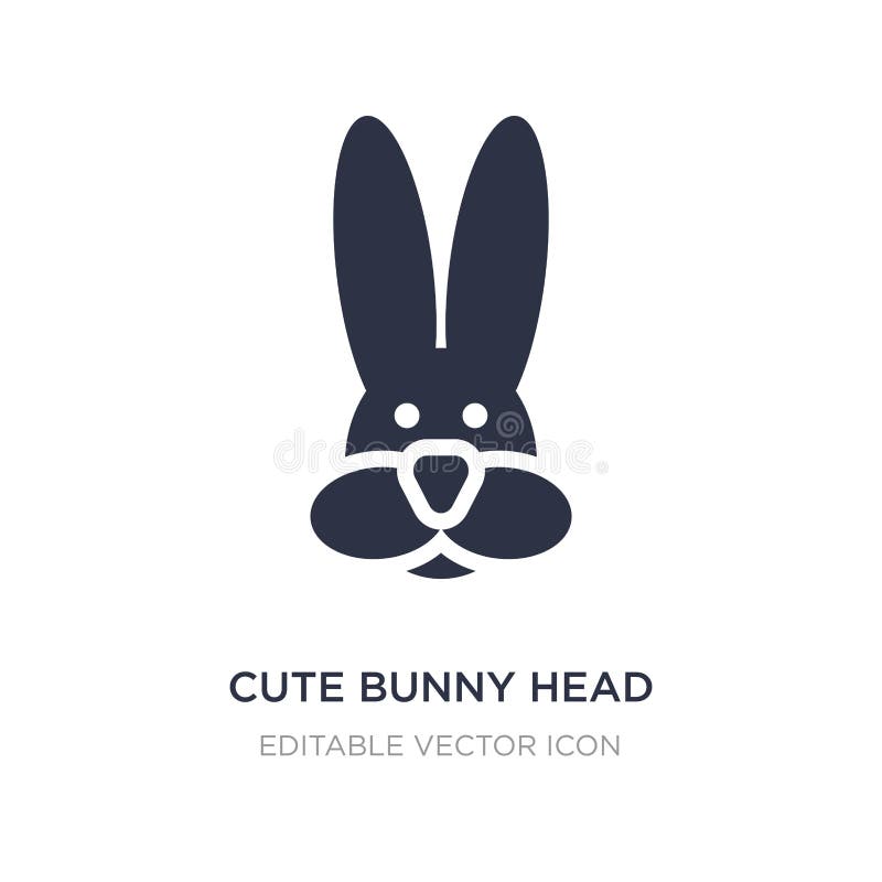 Cute Bunny Head Icon on White Background. Simple Element Illustration ...