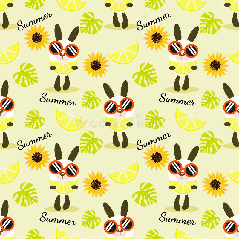 Bunny Rabbit Lemon Pattern Stock Illustrations – 37 Bunny Rabbit Lemon ...