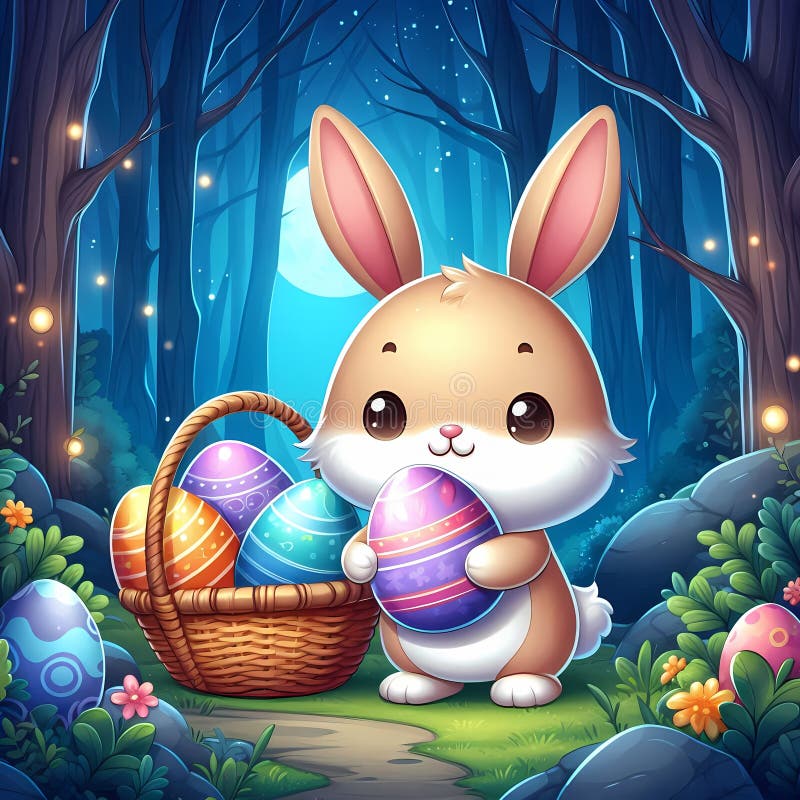 Cartoon Easter Wallpaper 1.173 Easter Bunny Holding Egg Stock Photos,