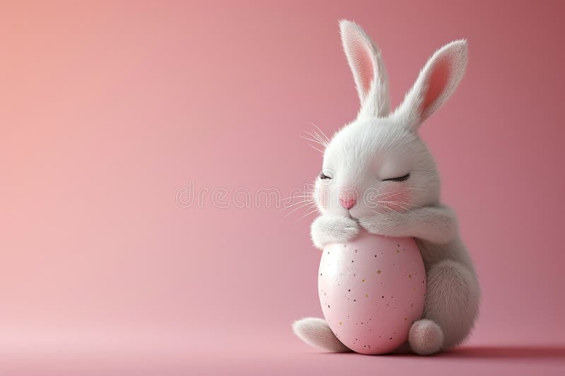 Cute bunny hug easter egg stock photo. Image of furry - 307385246