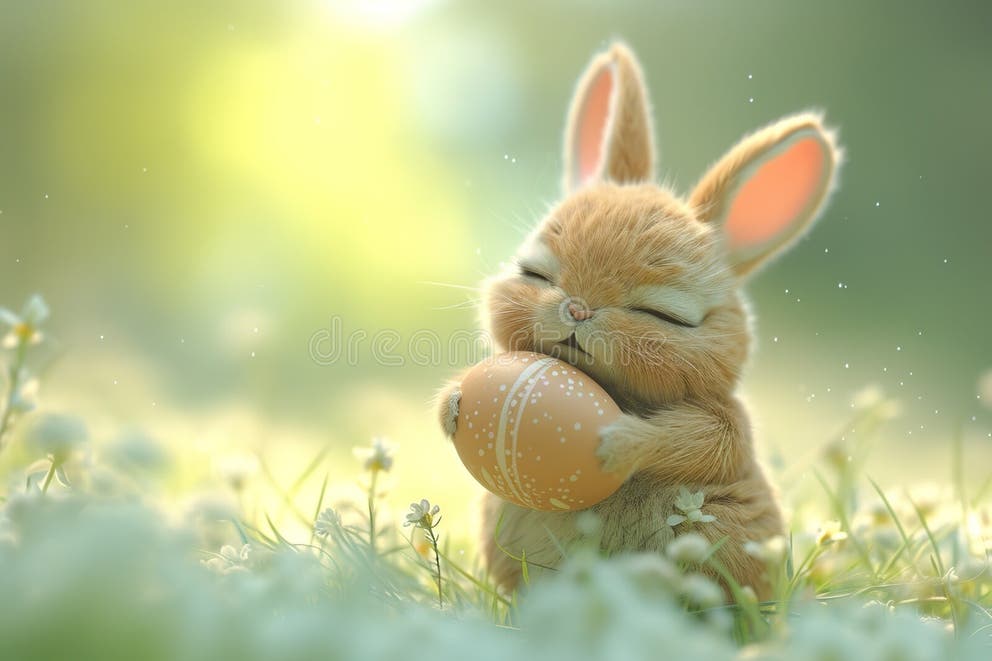 Cute bunny hug easter egg stock photo. Image of easter - 307385362