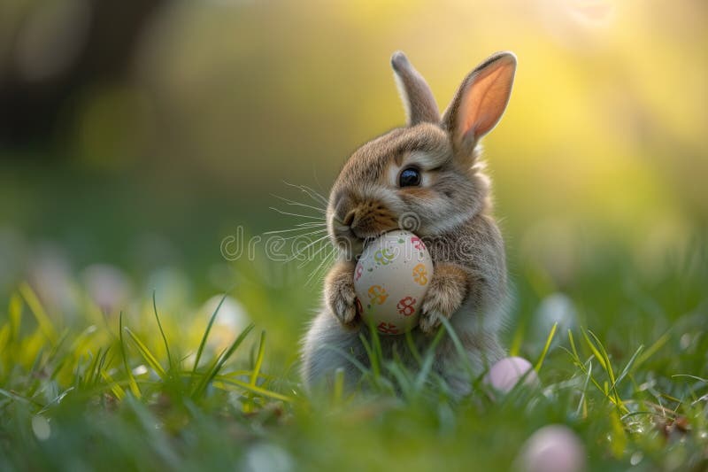 Cute bunny hug easter egg stock image. Image of heart - 307385699