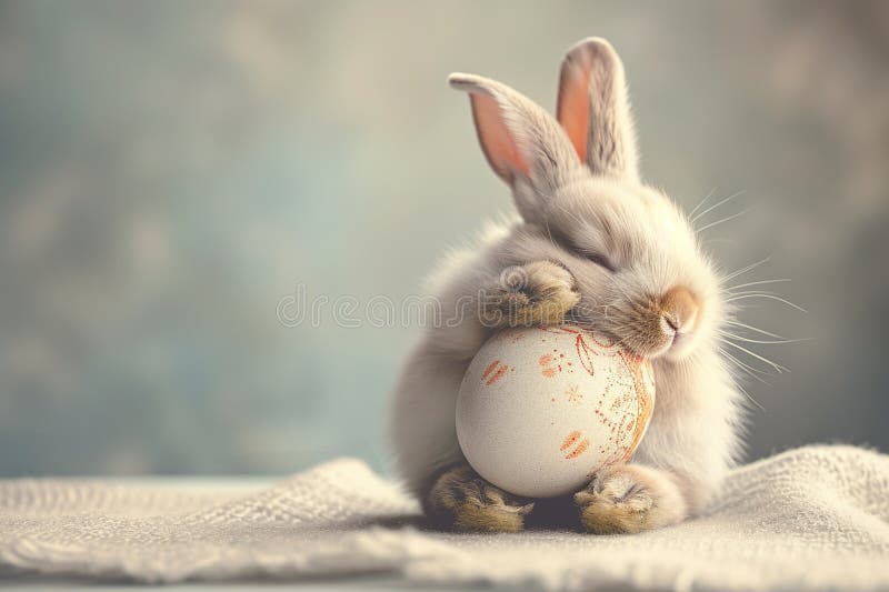 Cute bunny hug easter egg stock image. Image of passion - 307385823