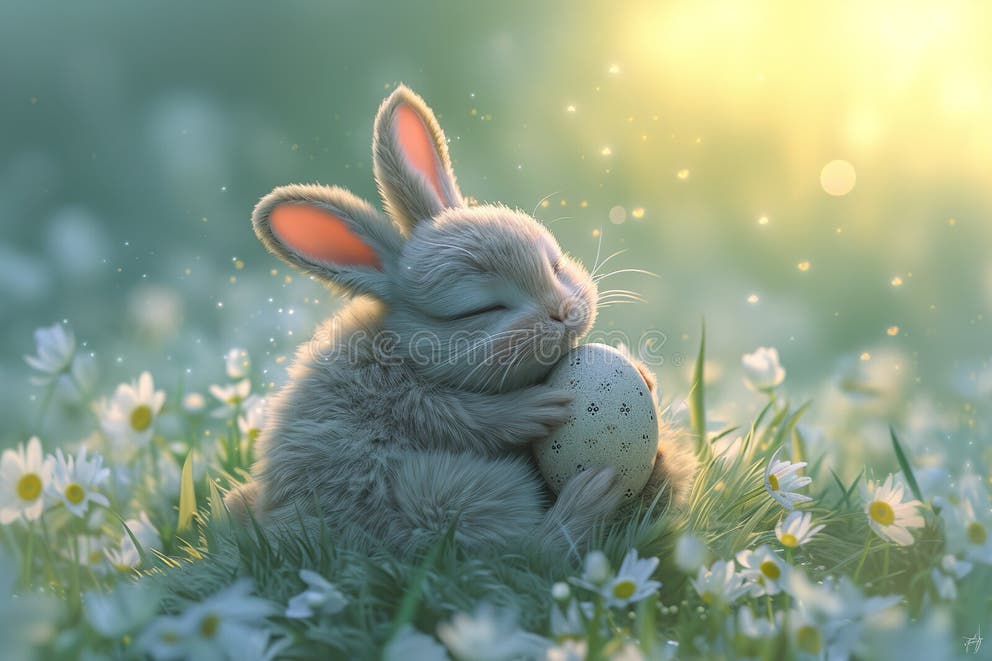Cute bunny hug easter egg stock photo. Image of romance - 307386074