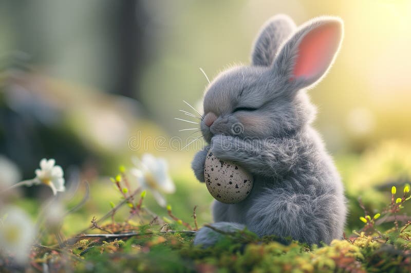 Cute bunny hug easter egg stock photo. Image of passion - 307386402