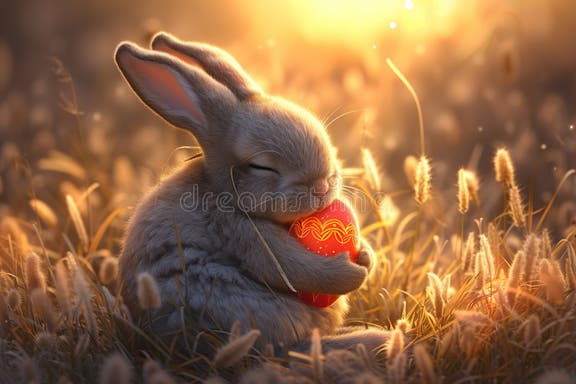 Cute bunny hug easter egg stock image. Image of engagement - 307387275