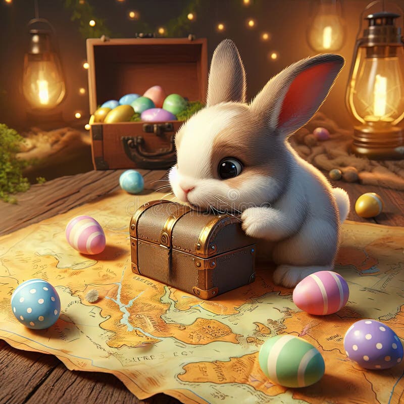 Cute Bunny Hugging a Chest Getting Ready for a Trip Stock Illustration ...