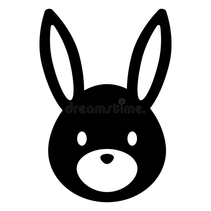 Cute Bunny Icon, Simple Flat Rabbit Illustration, Vector Shape Stock ...