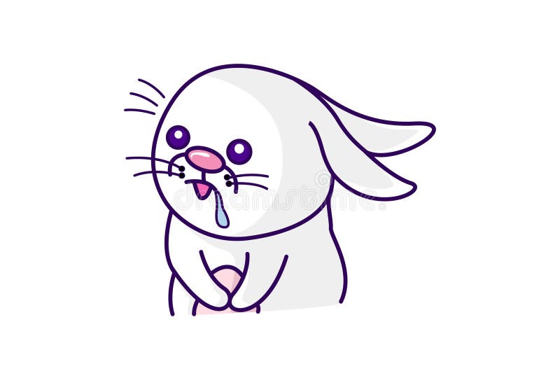 Cute Bunny stock illustration. Illustration of emotions - 92851876
