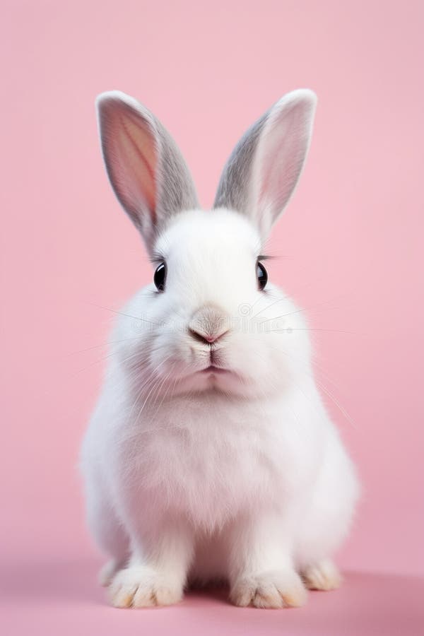 Cute Bunny with on Pastel Background Stock Illustration - Illustration ...