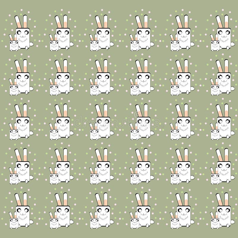 Cute Bunny Pattern Background Stock Vector - Illustration of love ...
