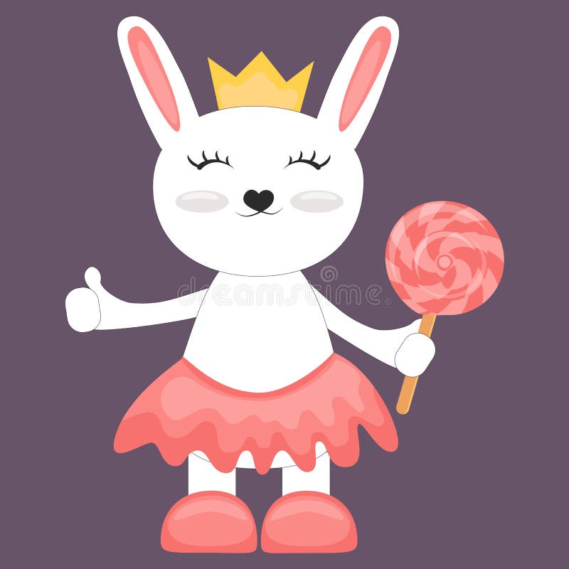 Cute Bunny Princess with Candy Stock Illustration Stock Vector ...