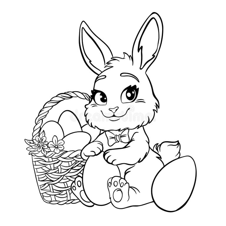 Easter Bunny Black White Clipart Stock Illustrations – 1,401 Easter ...