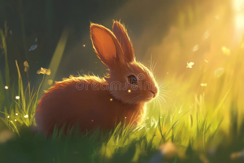 A Cute Bunny Rabbit in the Grass, Crafted by Modern Stock Photo - Image ...