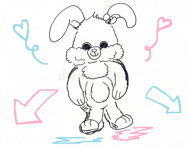 Rabbit Walking stock vector. Illustration of smiling, vector - 6237007