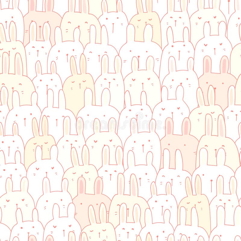 Cute Bunny Seamless Pattern Background. Stock Vector - Illustration of ...