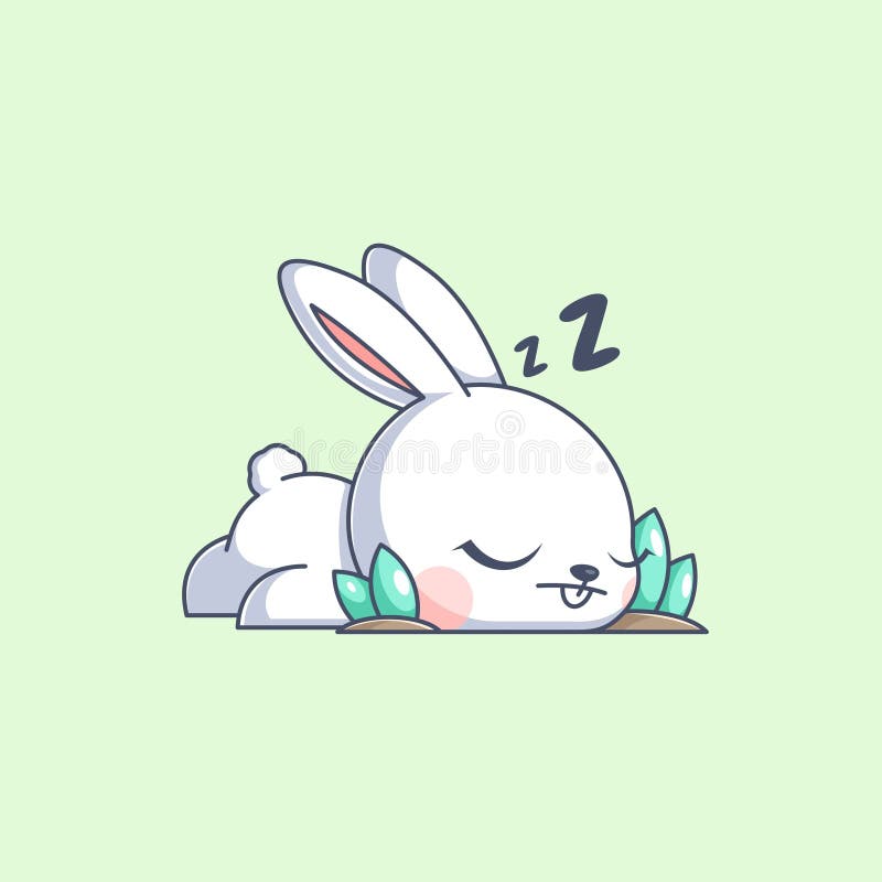 Cute Bunny Sleeping Stock Illustrations – 1,549 Cute Bunny Sleeping ...