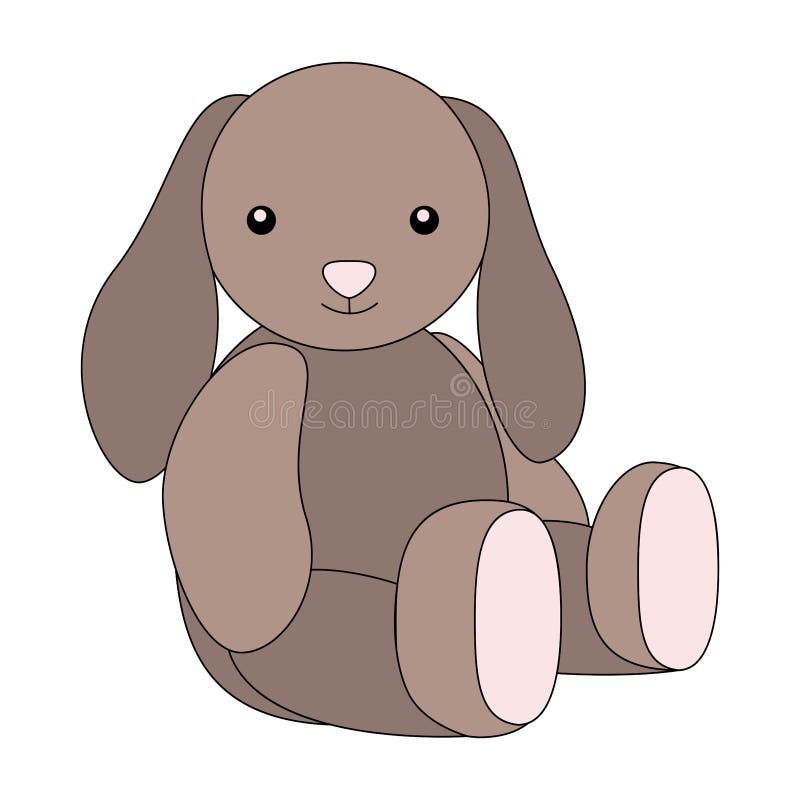 Cute bunny soft toy stock vector. Illustration of vector - 206559705