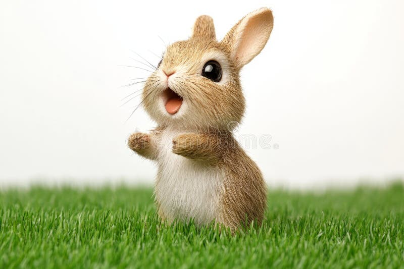 Cute Bunny, Standing in a Rustic Setting with Warm Lighting. Festive ...