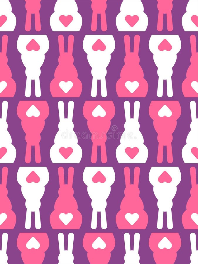 Cute Bunny Tail Heart Pattern Seamless. Baby Fabric Texture Stock ...