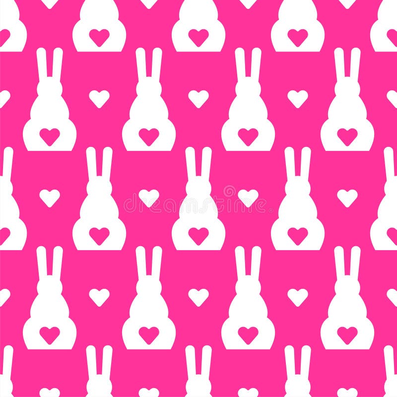 Cute Bunny Tail Heart Pattern Seamless. Baby Fabric Texture Stock ...