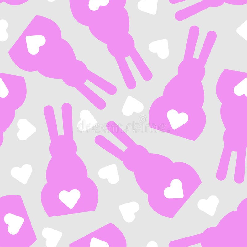 Cute Bunny Tail Heart Pattern Seamless. Baby Fabric Texture Stock ...