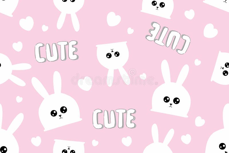 Cute Bunny with Text Inscription Seamless Background Repeating Pattern ...
