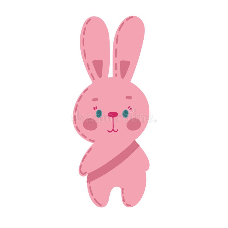 Cute Bunny Toy. a Smiling Stuffed Rabbit. Vector Illustration Isolated ...