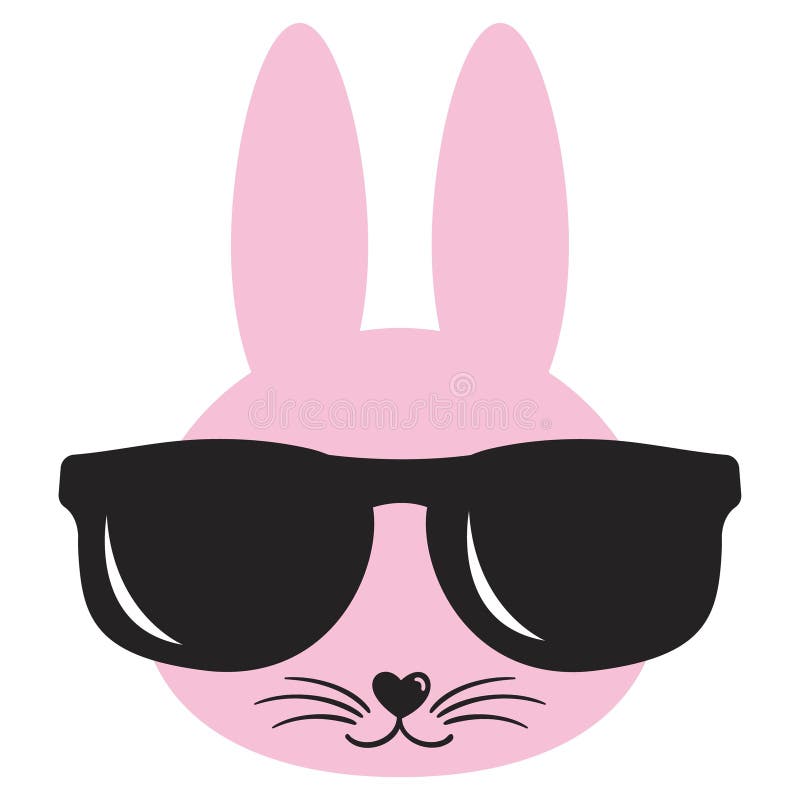 Cute Bunny Wear Glasses, Editable Vector Eps File Stock Illustration ...