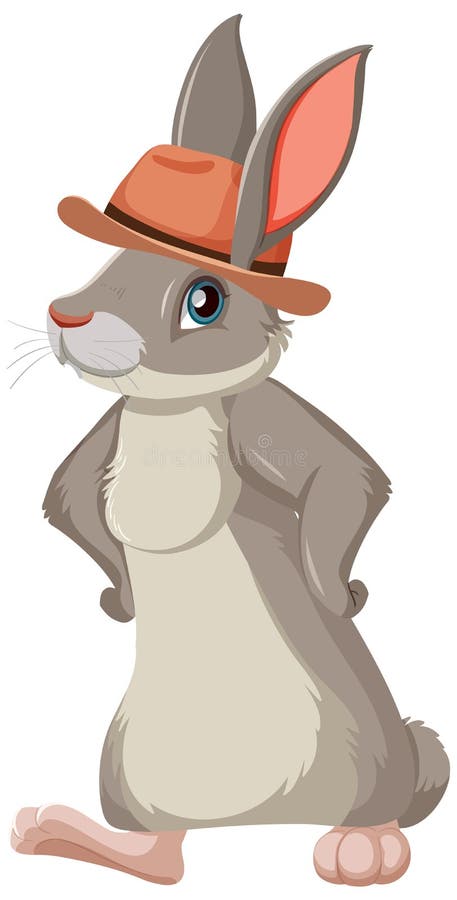 Cute bunny wearing hat stock vector. Illustration of clothing - 244461328