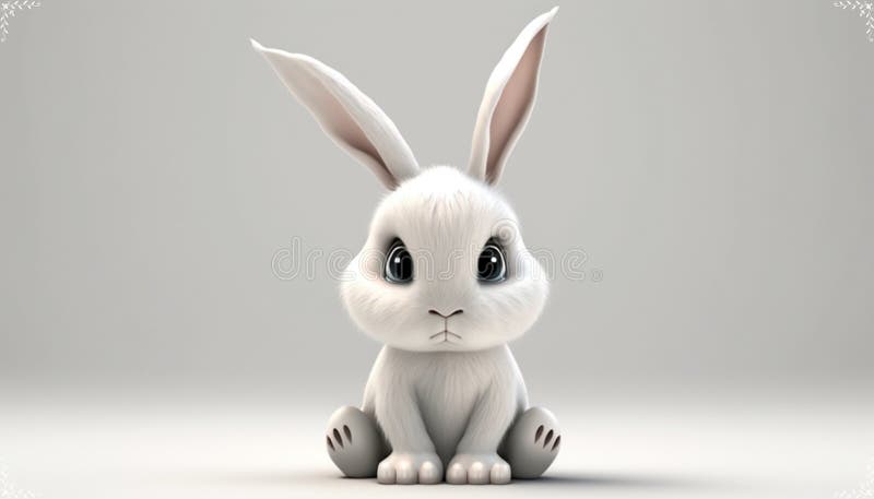 Cute Bunny in a White Background Illustration Stock Illustration ...
