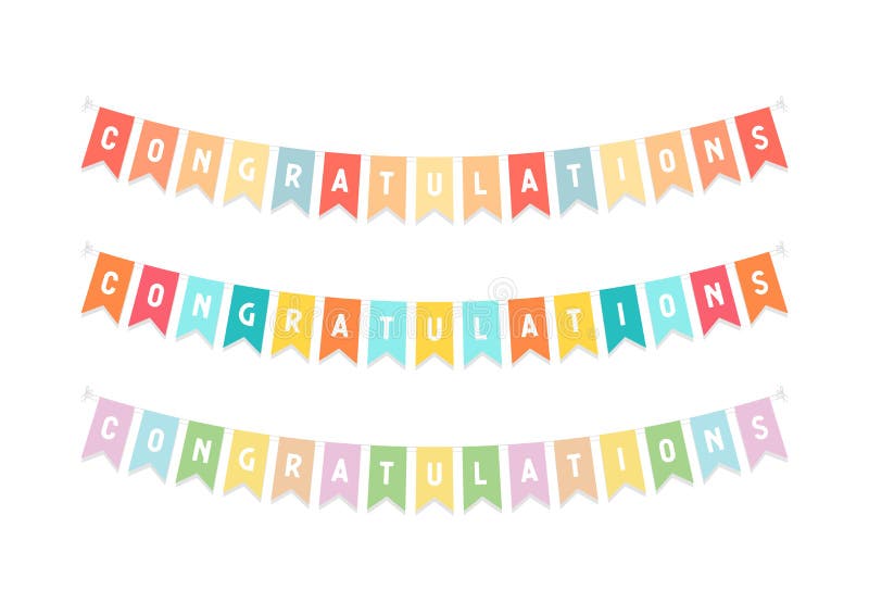 Congratulations With Bunting Flags Stock Vector - Illustration of cool ...