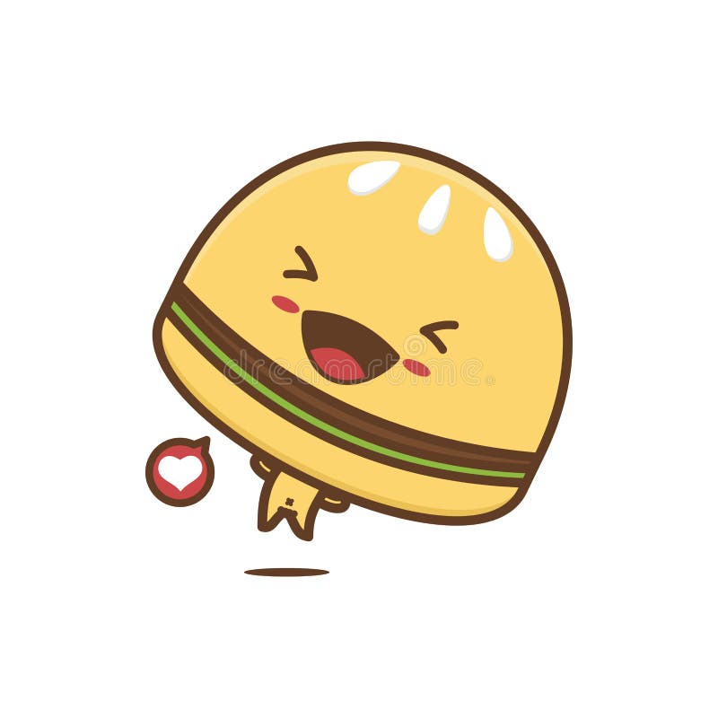 Cute burger character stock vector. Illustration of food - 237058167