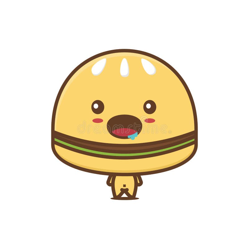 Cute burger character stock vector. Illustration of american - 237058169