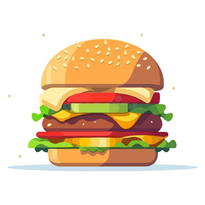 Cute Burger. Image of a Cheeseburger Stock Vector - Illustration of ...