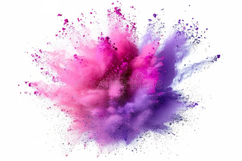 Cute Burst of Colored Powder Exploding on a Clean White Backdrop. Stock ...
