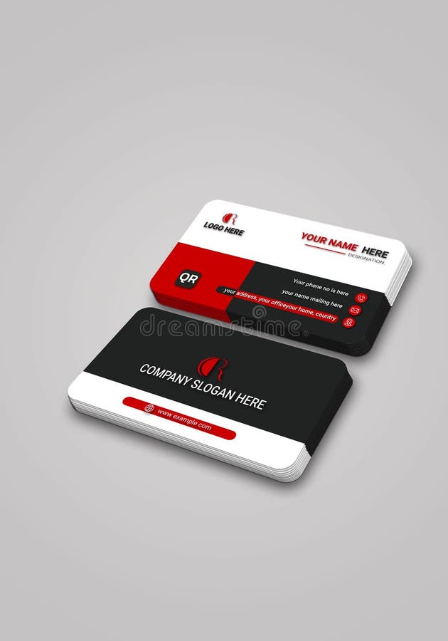 Cute Business Card Design Template with Modern Trending Style Stock ...