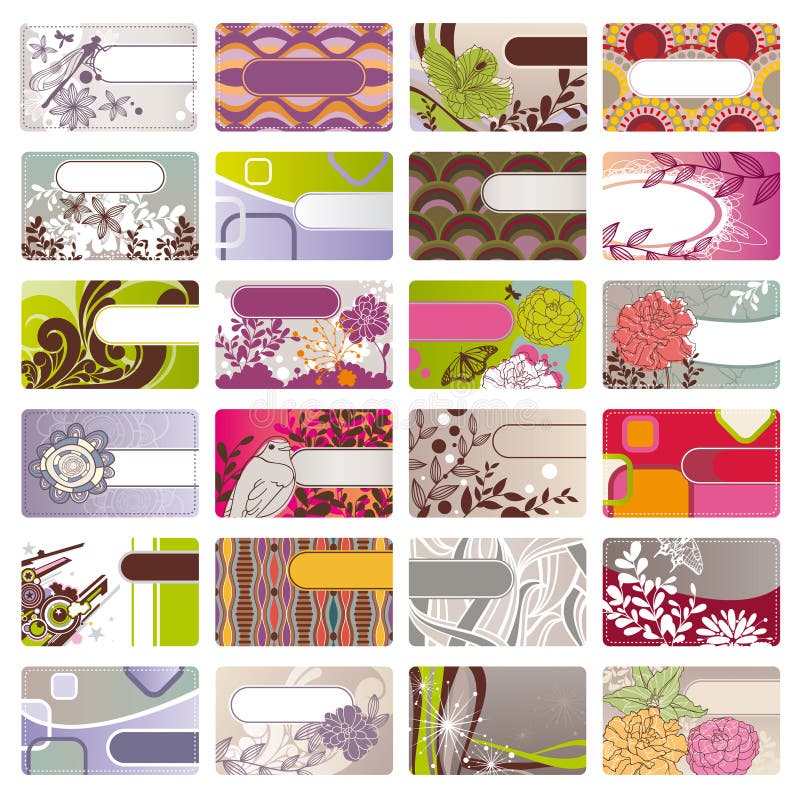 Cute business cards stock vector. Illustration of template - 13692342