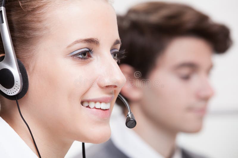 Cute Business Customer Service Smiling Stock Photo - Image of call ...