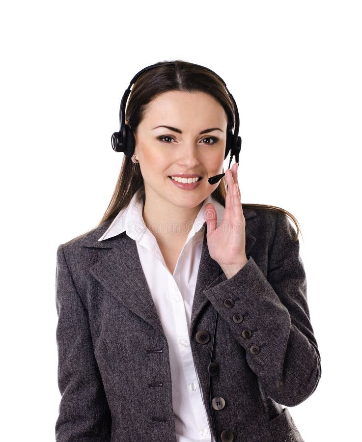 Cute Business Customer Service Woman Stock Photo - Image of ...