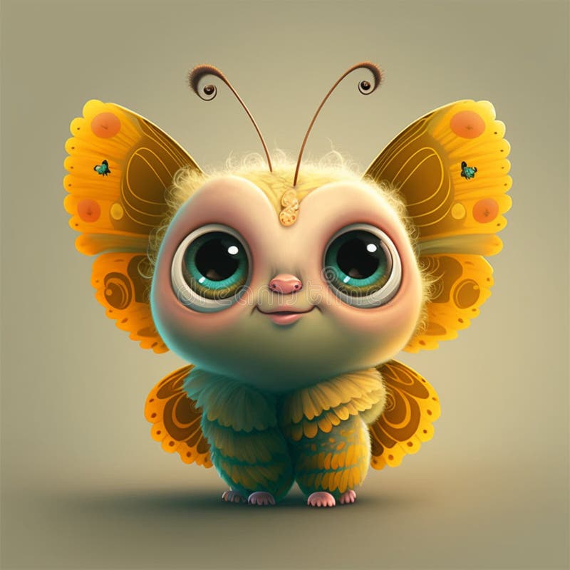 Cute butterfly character stock illustration. Illustration of flower ...