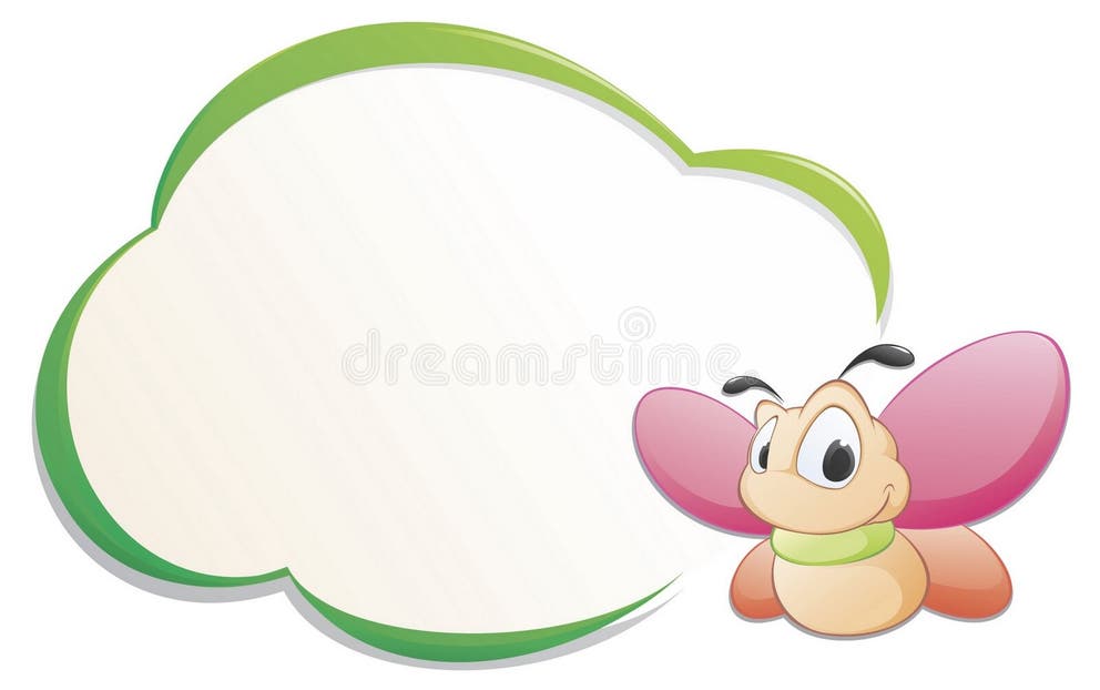 Cute Butterfly with Frame stock vector. Illustration of smiling - 21473693