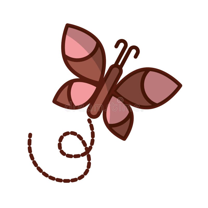 Cute Butterfly Isolated Icon Stock Vector - Illustration of funny ...